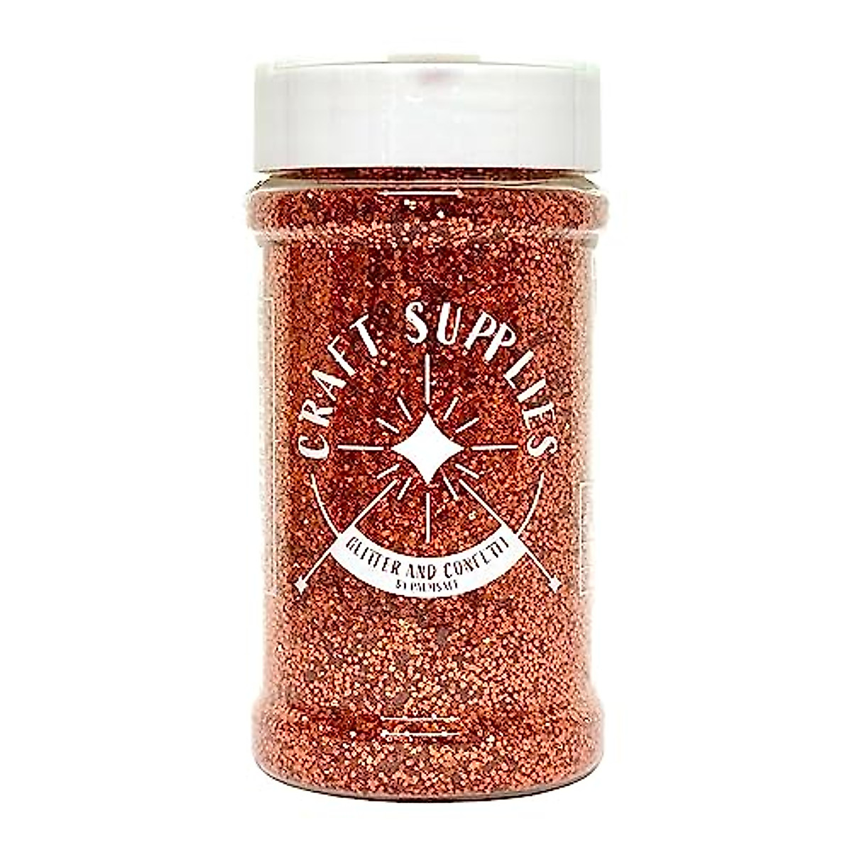 Large 250g Shaker Jar of Golden Orange Glitter-Colourful Glitter for Resin or Crafts, Chunky Glitter, Nail Art