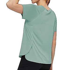 Dragon Fit Lightweight Workout Tops for Women Short Sleeve Crew Neck Yoga Shirts Casual Athletic T-Shirts