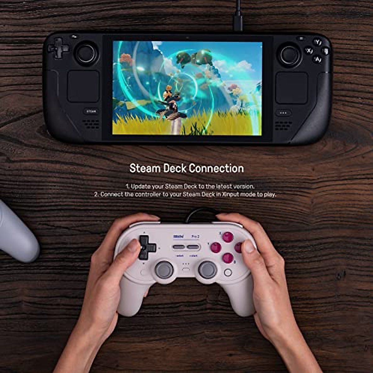 8BitDo Pro 2 Wired Controller for Switch, Windows, Steam Deck & Raspberry Pi (G Glassic Edition)