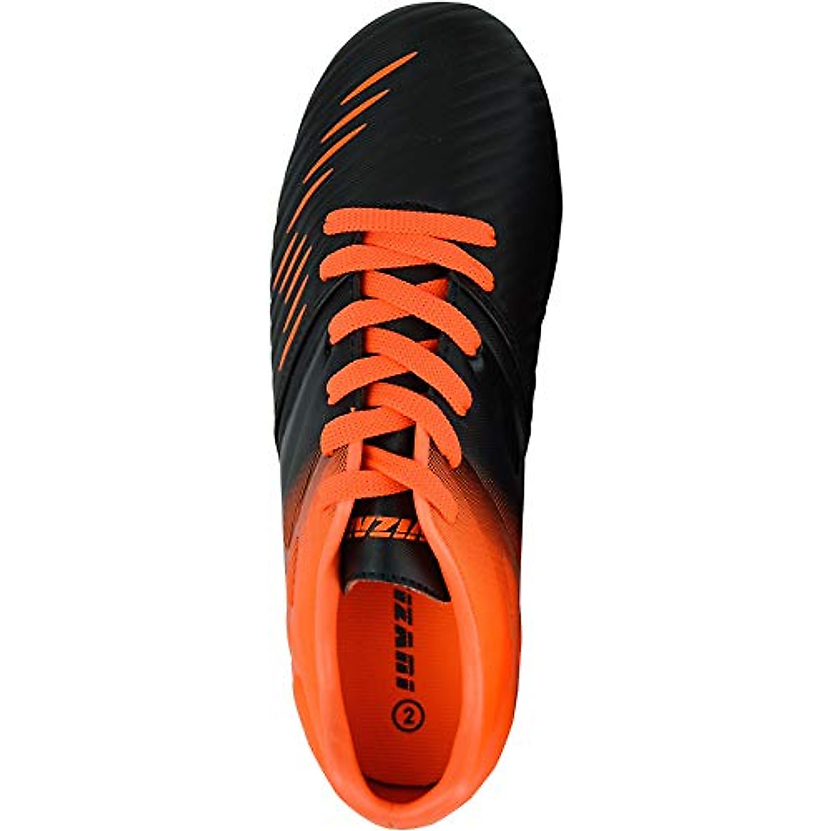 Vizari Liga FG Soccer Shoes for Kids, Firm Ground Outdoor Soccer Shoes for Kids (8, Black/Orange)