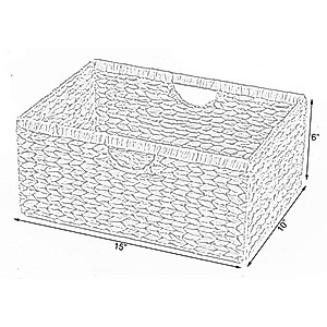 Vintiquewise Foldable Natural Water Hyacinth Storage Bin (Set of 3 Small)