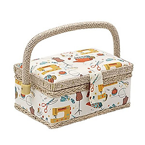 LUKEO Sewing Organizer Box Thread Storage Needle and Tool Basket Fabric ( Color : C , Size : 19.5*13*10cm )
