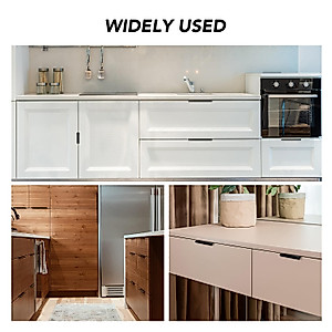 Ravinte 20 Pack Finger Pulls for Cabinets 128mm/5 Length Black Edge Pulls Matte Black Finger Cabinet Pulls Concealed Handles for Kitchen Drawer Finger Edge Pull Tab Handle