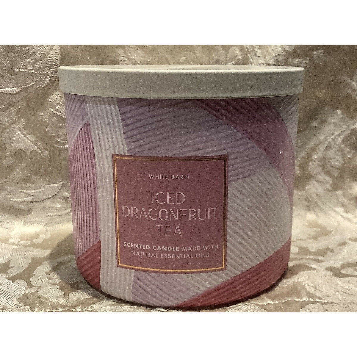 Bath & Body Works, White Barn 3-Wick Candle w/Essential Oils - 14.5 oz - 2022 Spring Scents! (Iced Dragonfruit Tea)