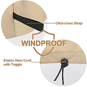 CAMPROS Patio Chair Covers, Lounge Deep Seat Cover, Water Resistant Heavy Duty Outdoor Lawn Patio Furniture Covers 1 Pack - 27W x 31D x 33H inch - Beige