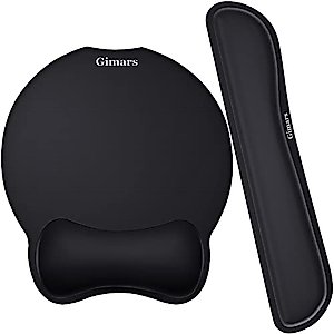 Gimars Ergonomic Mouse Pad Wrist Support, Upgrade Enlarge Superfine Fibre Soft Smooth Keyboard Wrist Rest, Comfortable Memory Foam Wrist Rest for Computer, Laptop, Mac, Gaming, Office and Pain Relief