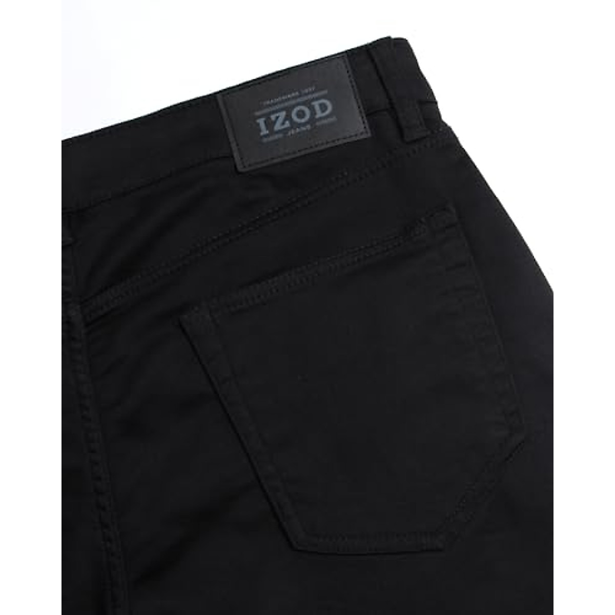 IZOD Men's Jeans - Regular Fit Comfort Stretch Knit Denim Jeans - Straight Leg Casual Pants for Men, Size 36W x 32L, Black