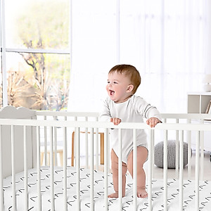 Sweet Jojo Designs White and Black Boho Arrow Boy Girl Fitted Crib Sheet Baby or Toddler Bed Nursery - Black and White Bohemian Tribal Southwest Chevron Geometric Herringbone Woodland Gender Neutral