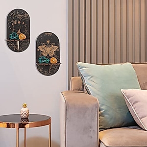 Didiseaon 2pcs Crystal Shelf Butterfly Crystal Display Shelf Hand Moon Star Crystal Holder Wooden Floating Shelf Witch Stuff Stand for Rock Gemstones Meditation Spiritual Gift