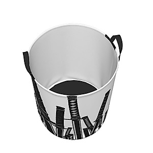 Laundry Basket Katanas In Anime Laundry Hamper Basket Durable Oxford Fabric Waterproof Portable With Handle For Family/Bathroom/Bedroom Dirty Storage Clothes Basket