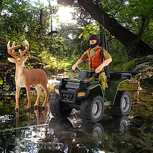 NKOK Realtree 1:18 Free-Wheel Playset 6pc ATV Hunter & Buck, Allows Children to Pretend Play and Use Their Imagination, for Ages 3 and up