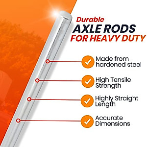 AR-PRO (2-Pack) 5/8” x 36” Zinc Plated Steel Rods Designed for Use as an Axle Shaft on Hand Trucks Dollies Wagons 4005BC Wheelbarrows