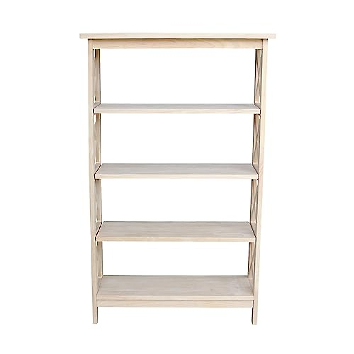 International Concepts 4-Tier X-Sided Bookcase, Unfinished