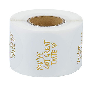 WRAPAHOLIC You've Got Great Taste Stickers - Gold Foil Business Thank You Stickers, Shipping Stickers - 2 x 2 Inch 500 Total Labels