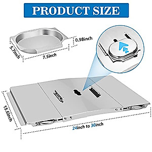Copiu Grill Grease Tray with Catch Pan, 24"-30" Adjustable Grill Replacement Parts Stainless Steel Outdoor BBQ Drip Pan for Dyna Glo, Nexgrill, Expert Grill, Kenmore, BHG, Backyard, Uniflame and More