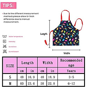 Nidoul Kids Apron for Boys Girls, Adjustable Childs Chef Apron with Pocket, Kitchen Bib Apron for Cooking Baking Art Painting Gardening-Dinosaur, 6-12Years