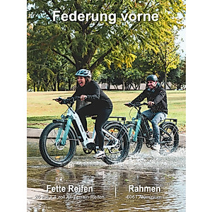 HAOQI Eagle Electric Bike, Peak 1000W Motor All-Terrain Ebike 48V 20AH Removable Battery up to 80 Miles 28MPH 26" * 4" Fat Tire Front Suspension Electric Mountain Bike for Adults 7-Speed