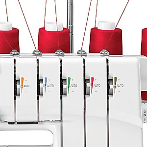 SINGER | Professional 14T968DC Serger Overlock with 2-3-4-5 Stitch Capability, 1300 Stitches per minute, & Self Adjusting - Sewing Made Easy,White