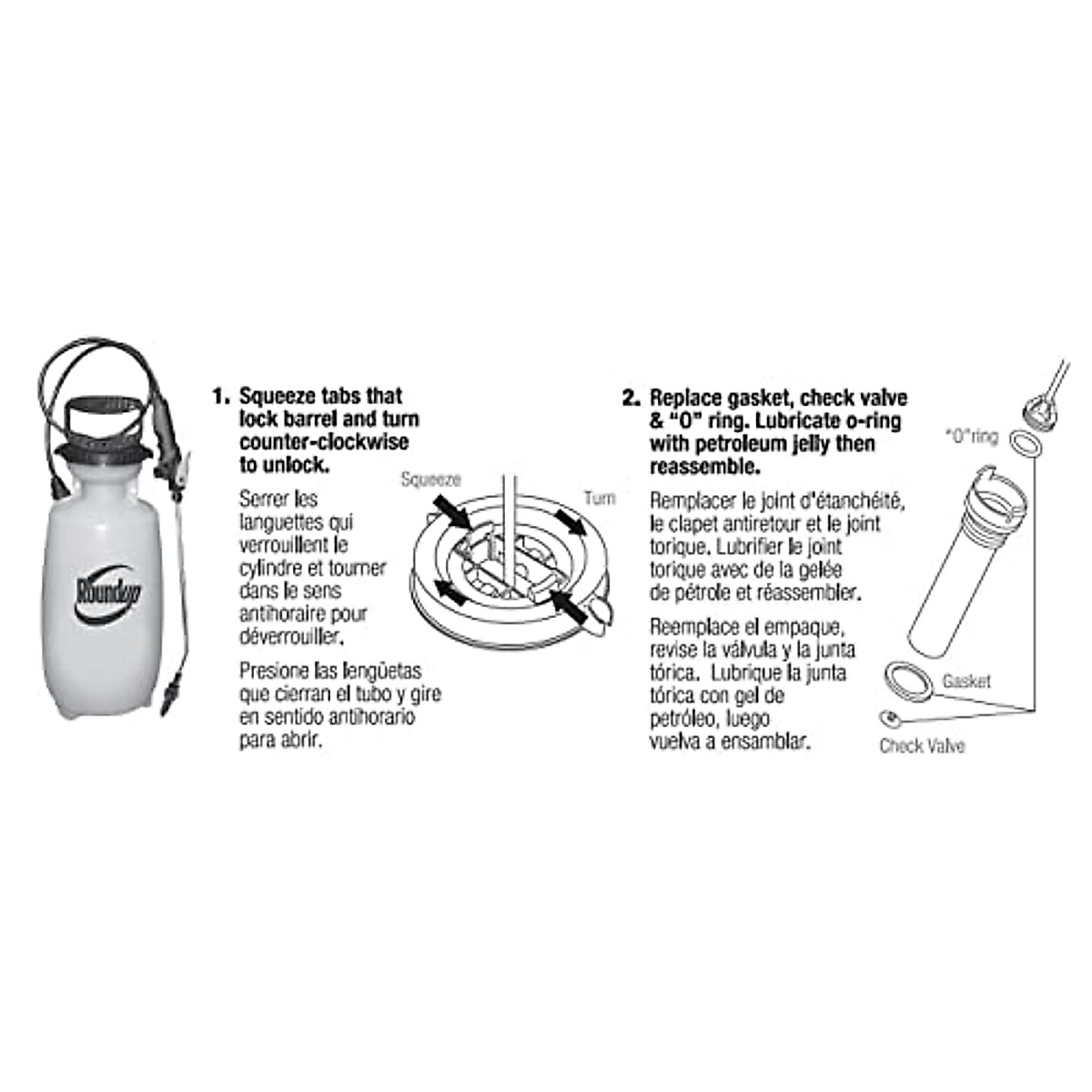 Roundup 181538 Lawn and Garden Sprayer Repair Kit with O-Rings, Gaskets, and Nozzle