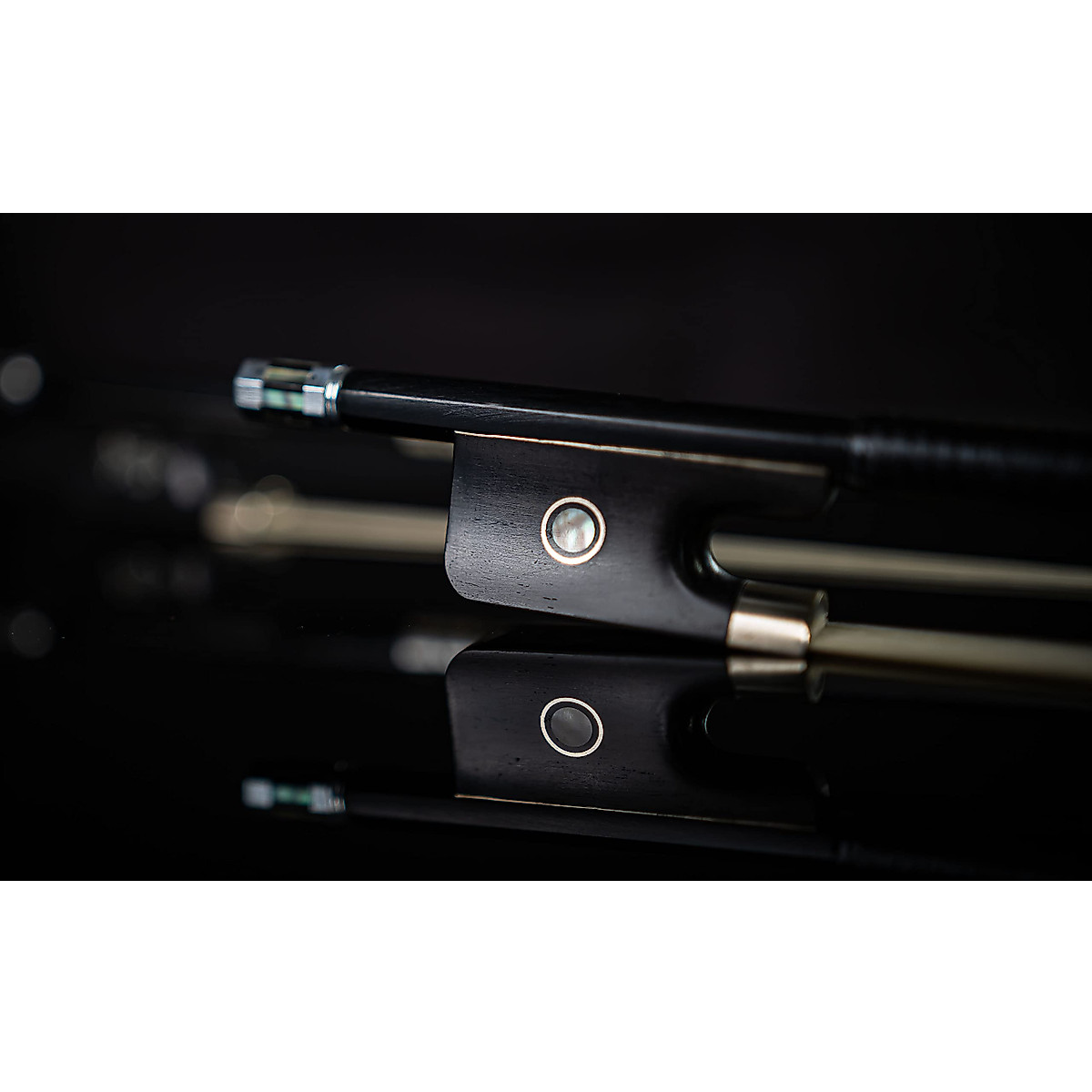 Viotti Carbon Fiber Viola Bow, Hand Crafted by Professional Bow Makers, Strong, Stiff & Well Balanced, Made with Mongolian Horse Hair, For Violist of All Skill Levels (Pearl)