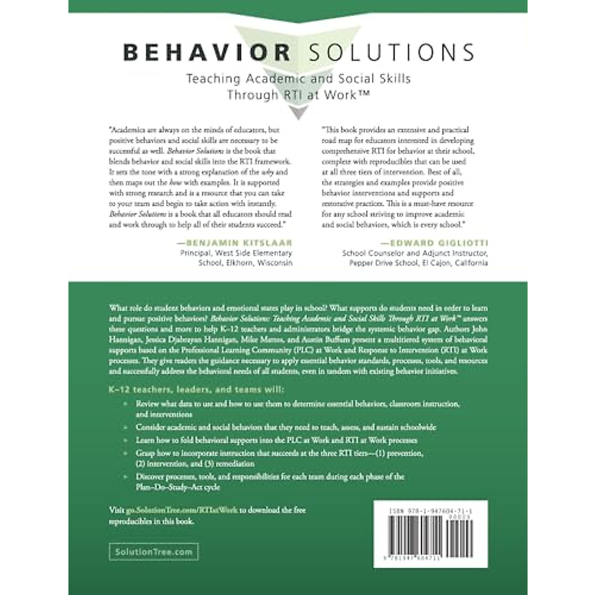 Behavior Solutions: Teaching Academic and Social Skills Through RTI at Work (A guide to closing the systemic behavior gap through collaborative PLC and RTI processes)