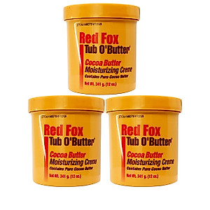 Red Fox Tub O'Butter Cocoa Butter, Moisturizing Creme, 10.5 oz (Pack of 3)
