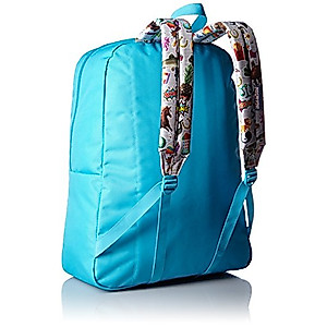 JanSport Mens Classic Mainstream High Stakes Backpack - Mammoth Blue/Multi Stickers / 16.7"H X 13"W X 8.5"D