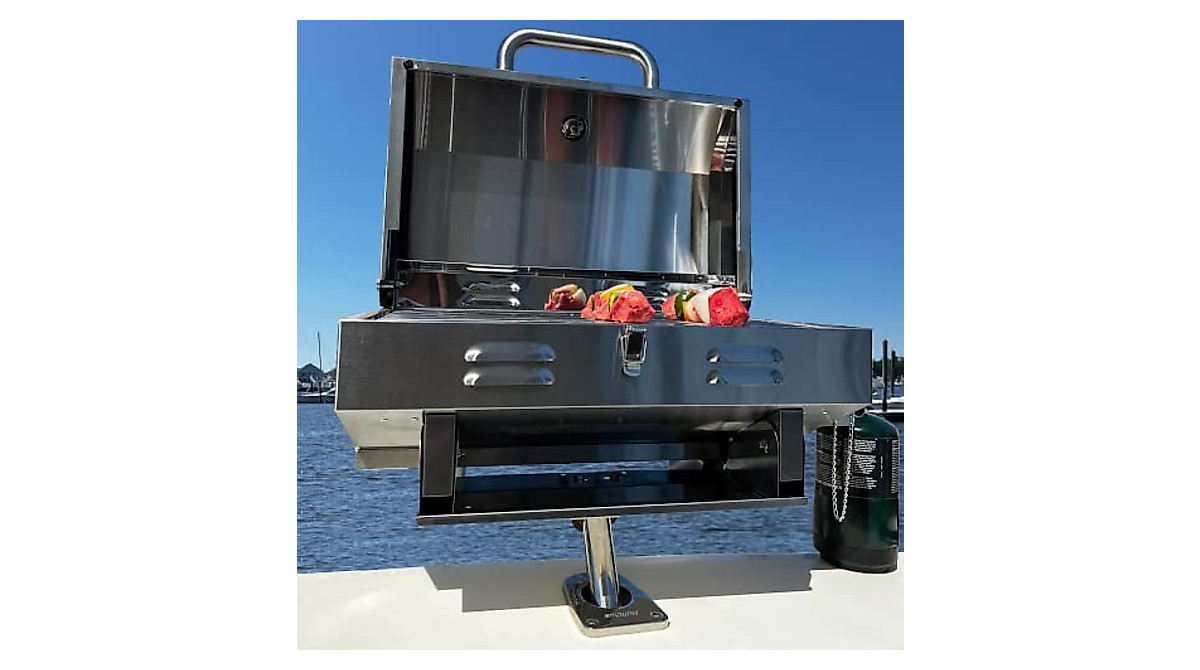 Portable Marine Grill with Mount | Versatile Propane BBQ for Boats ...