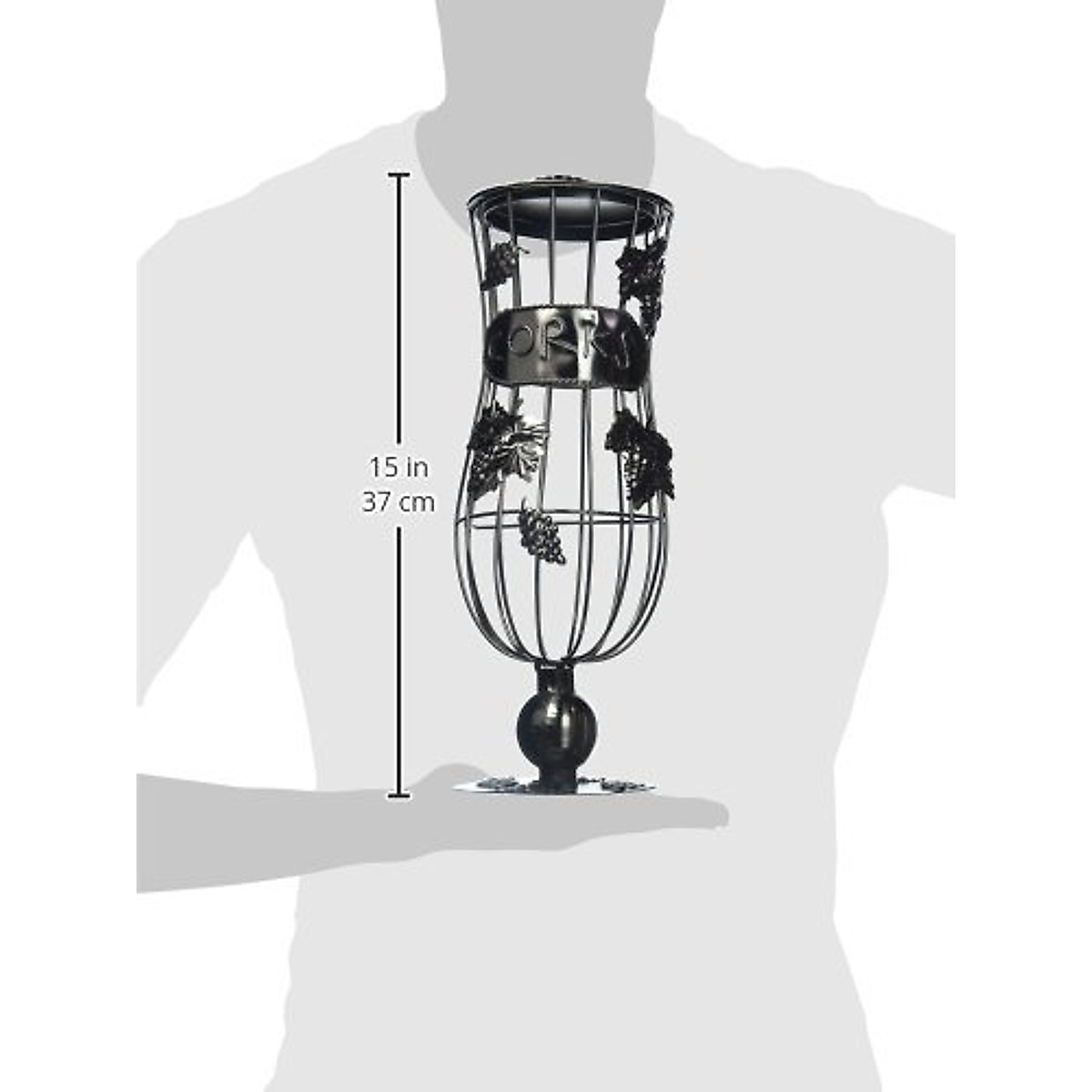 Wine Bodies Grape Vine Cork Holder Kitchen Display, Charcoal