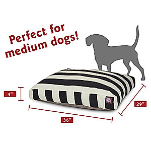 Majestic Pet Vertical Stripe Rectangle Dog Bed, Black, Medium