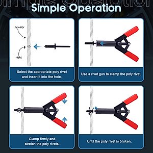 Glarks 42Pcs Plastic Rivet Gun Set, Fastener Removal Tool and Universal Pop Rivet Assortment Set for Installing and Removing Car Door Panel and Upholstery Clips