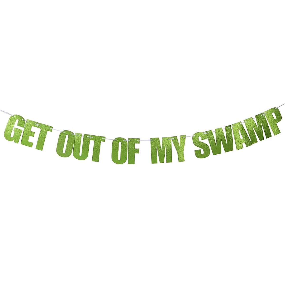 Get Out of My Swamp Banner Green Glitter Birthday Party Decorations Housewarming Party Decor Supplies for Shrek