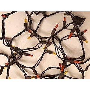 Harvest LED Fairy Lights Fall Mini Lights Amber Orange Golden Yellow Autumn Decor Fairy String Lights Indoor/Outdoor Halloween Parties Garden Patio Thanksgiving Fall Weddings 50 Lights 12 ft (1 Set)