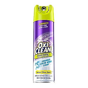 OxiClean Foam-Tastic™ Foaming Bathroom Cleaner, Citrus Scent, Eliminates Soap Scum, Grime and Stains, 19 oz Spray Can