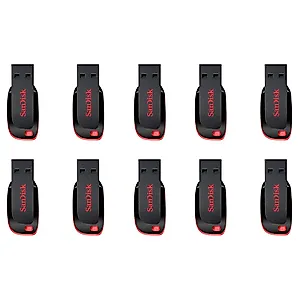 SanDisk 8GB Cruzer Blade USB 2.0 Flash Memory Drive SDCZ50-008G (10 Pack)