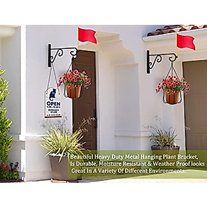 KEHOUXRE Plant Hanger Hook,2 Pcs Plant Bracket,6in Metal Wall Plant Hook for Outdoor or Indoor Planters,Bird Feeders,Decorative Plant Wall Hanger