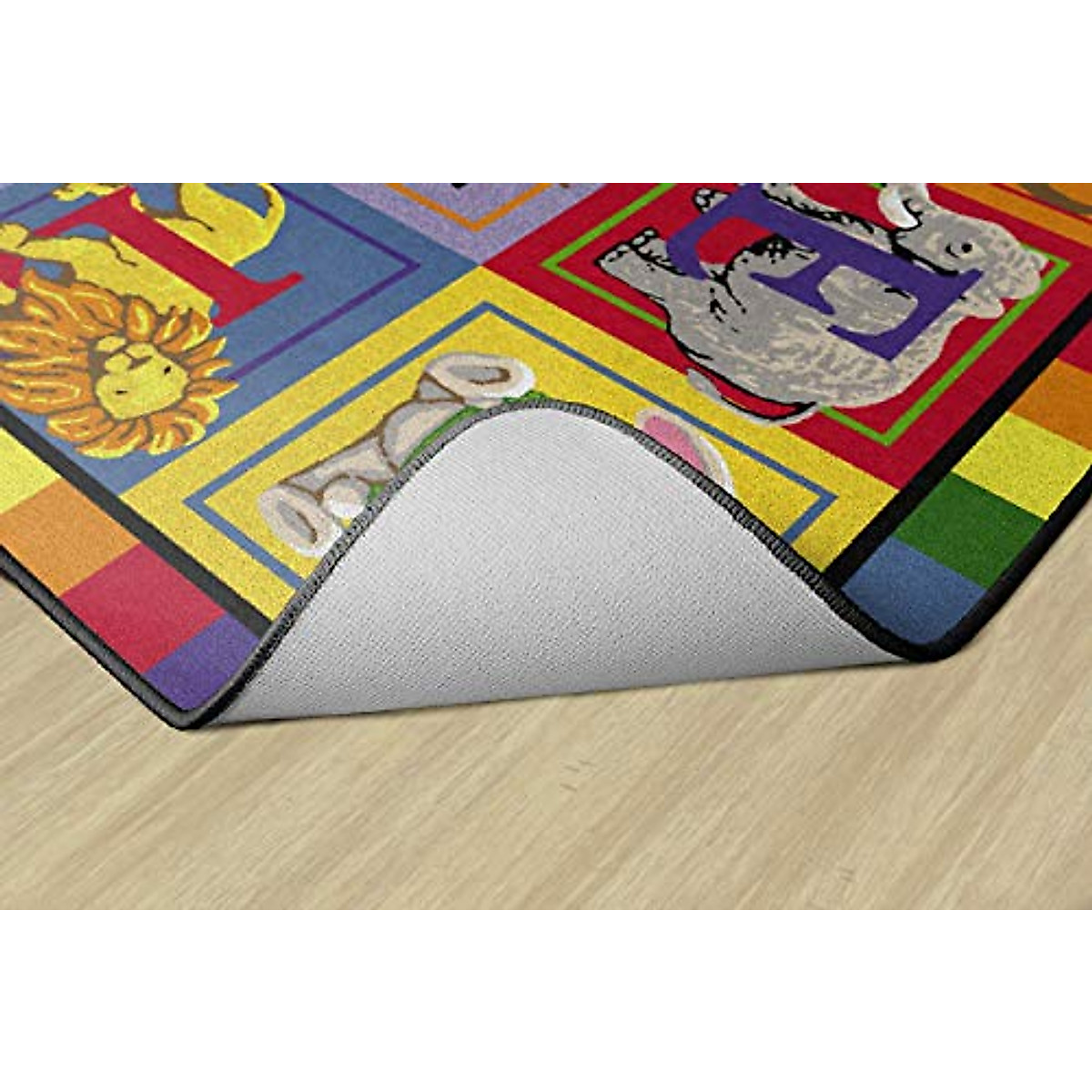 Flagship Carpets ABC Letter Blocks Area Rug for Children's Classroom Floor Mat, Play Room Carpet and General Educational Activities, 7'6" x 12', Multi-Color