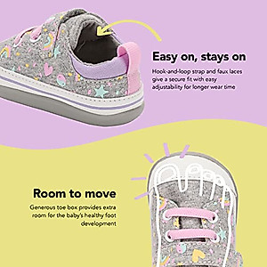 See Kai Run - Stevie II First Walker Shoe for Infants, Gray Jersey/Happy, Infant 4