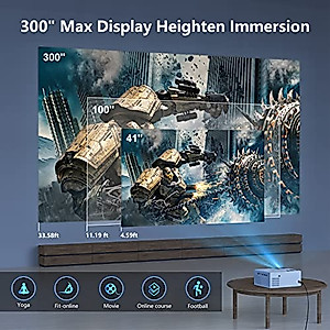 Projector with WiFi and Bluetooth, 4K Projector Movie Projector