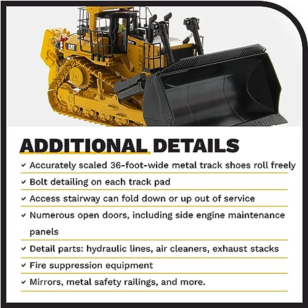 Diecast Masters 1:50 Caterpillar D11T CD Carrydozer | High Line Series Cat Trucks & Construction Equipment | 1:50 Scale Model Diecast Collectible | Diecast Masters Model 85567