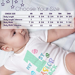 Customize Easter Egg Unisex Baby Onesie - Personalized My First Easter Girl Boy Bodysuit Gift for Newborn - Perfect Gifts for Baby Shower - Custom Infant Onesie for Pregnancy Reveal - C02-White Small