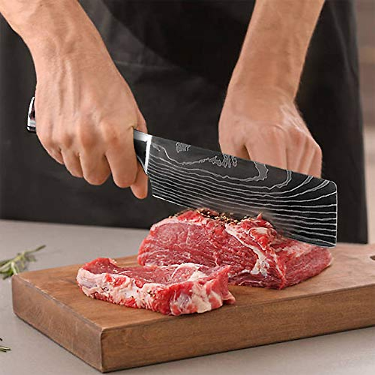 Professional Chef Knife Set 5 Pieces, Kitchen Knives Set Stainless Steel with Wood Handle Chef Knife Cooking Utility Bread Slicing Peeling Boning Knife (5PCS-KNIFESETS)