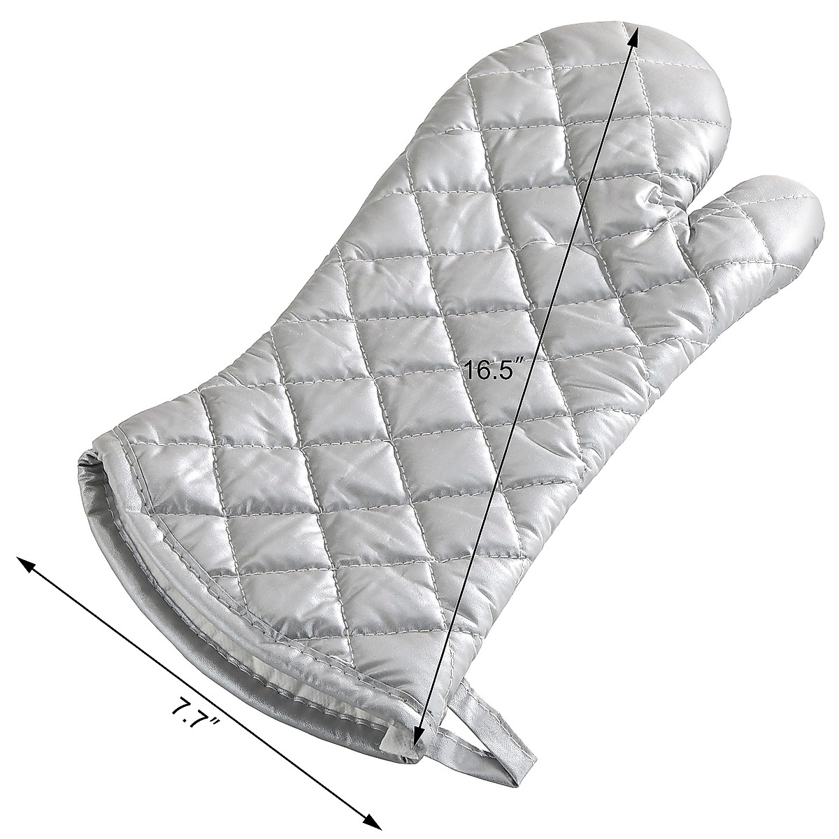 New Star Foodservice 32086 Interwoven Cloth/Silicone Oven Mitts, up to 400F, 15-Inch, Set of 2