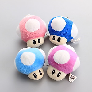 uiuoutoy 10pcs Mushroom Plush Keychain Decoration Pendant Doll Toy Set 6cm