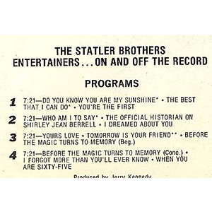 THE STATLER BROTHERS: Entertainers.On And Off The Record -32991 8 Track Tape