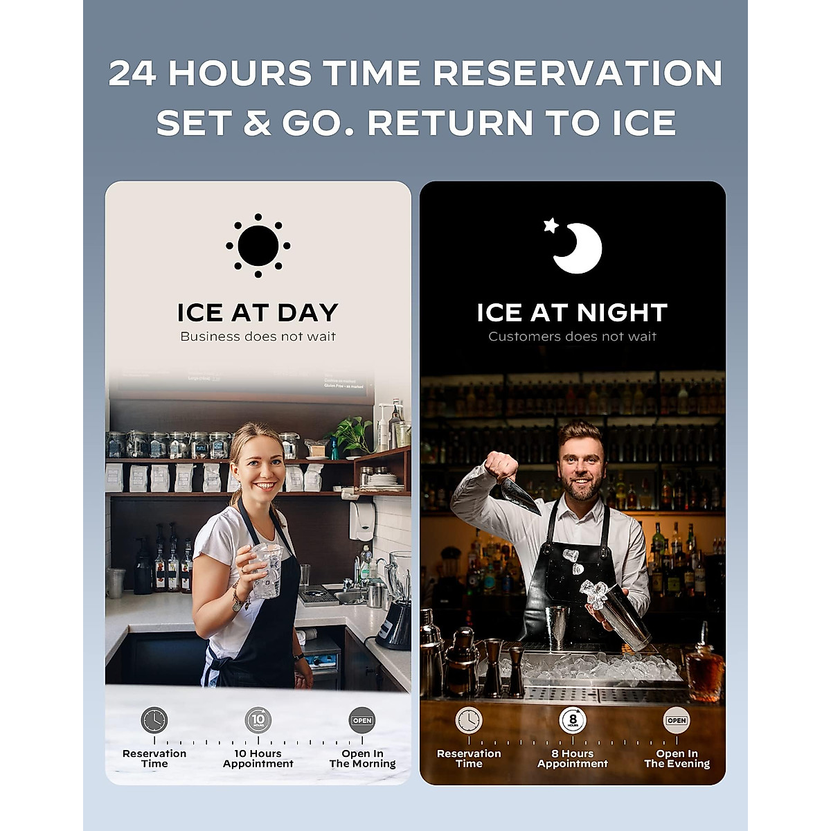 Silonn Commercial Ice Maker, Creates 150lbs in 24H, 33lbs Ice Storage Capacity, Stainless Steel Freestanding Ice Maker Machine with Auto Self-Cleaning for Home Office Bar Parties (SLIM12T)