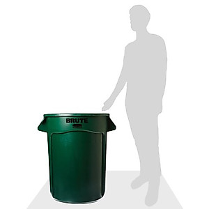 Rubbermaid Commercial BRUTE-Vented Container, 32 Gallon - Green