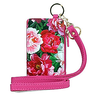 Julia Buxton Fuchsia Floral Blooms Everywhere Lanyard