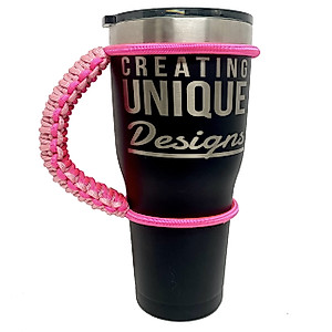 Creating Unique Designs Handmade Elastic Tumbler Handles 20 30 32 40 oz (Handle Only) (Rose Pink, Neon Pink)