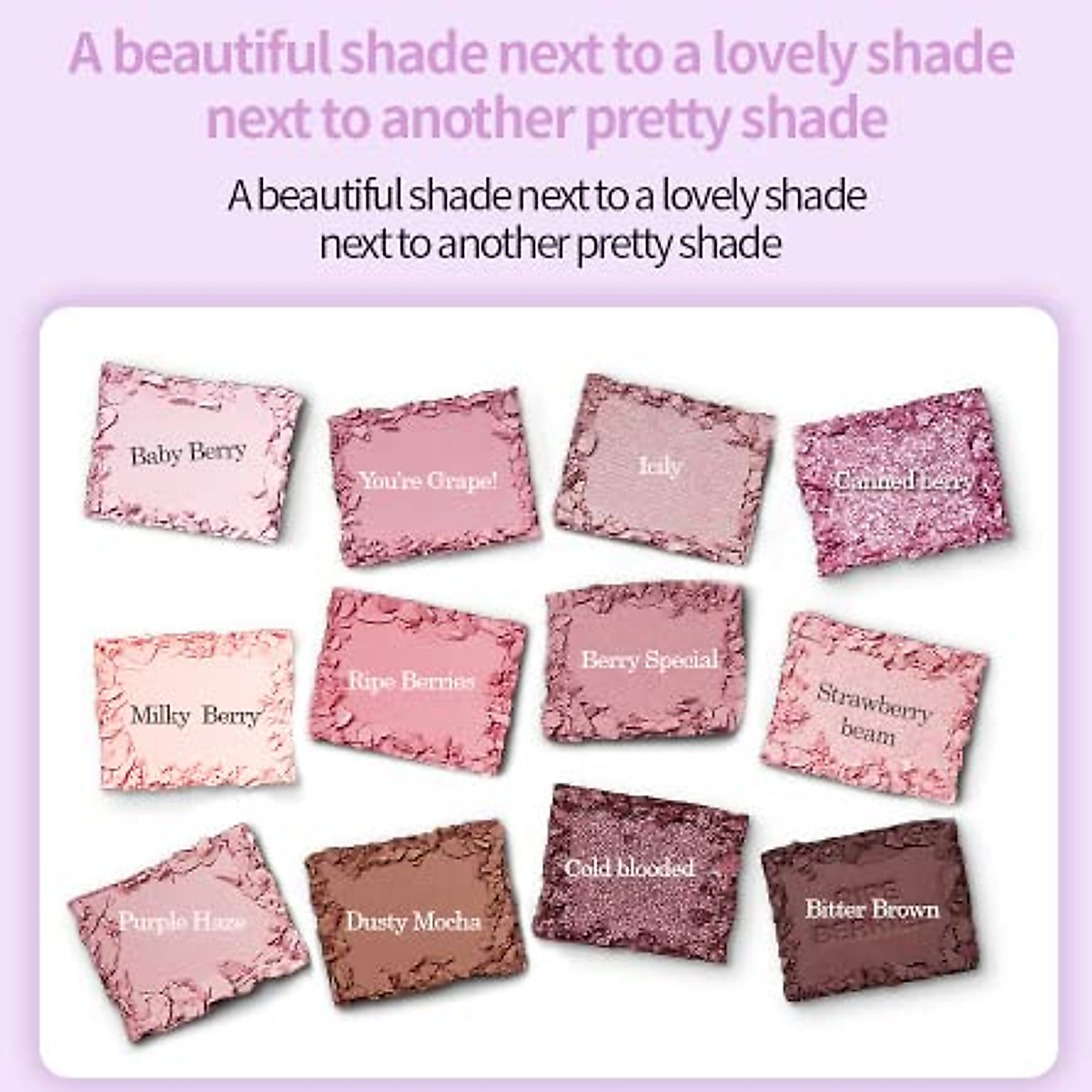 HOLIKA HOLIKA My Fave Vibe Eye Palette 02 Ripe Berries | Matte, Shimmer, Glitter, Eye Shadow, 12 Blendable Shades, Makeup, Kbeauty, Daily, Point, Cool tone, High Pigment